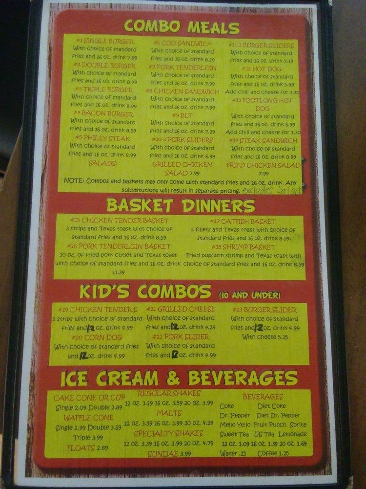 Menu at The Burger Shack fast food, Miller