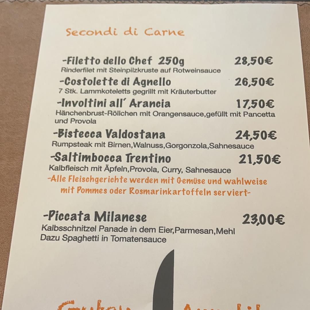 Menu at Ristorante Pizzeria La Perla, Schönkirchen