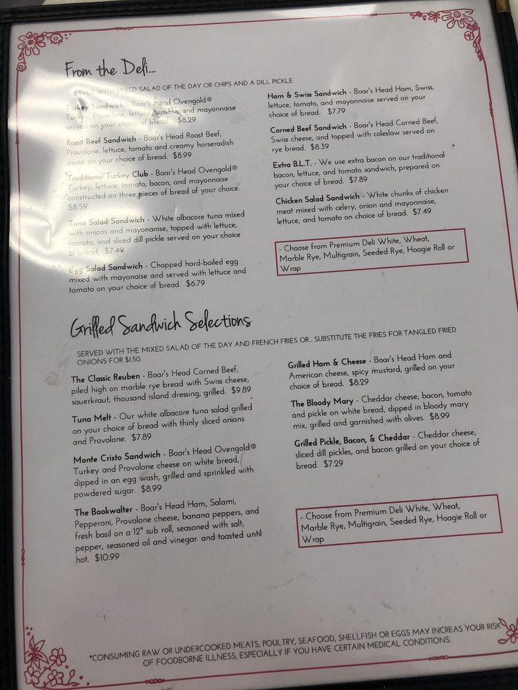 Menu at Zoe's Sweet Kitchen restaurant, Port Charlotte