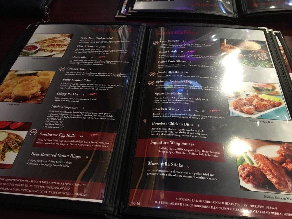 Menu at Spare Time Colchester pub & bar, Colchester