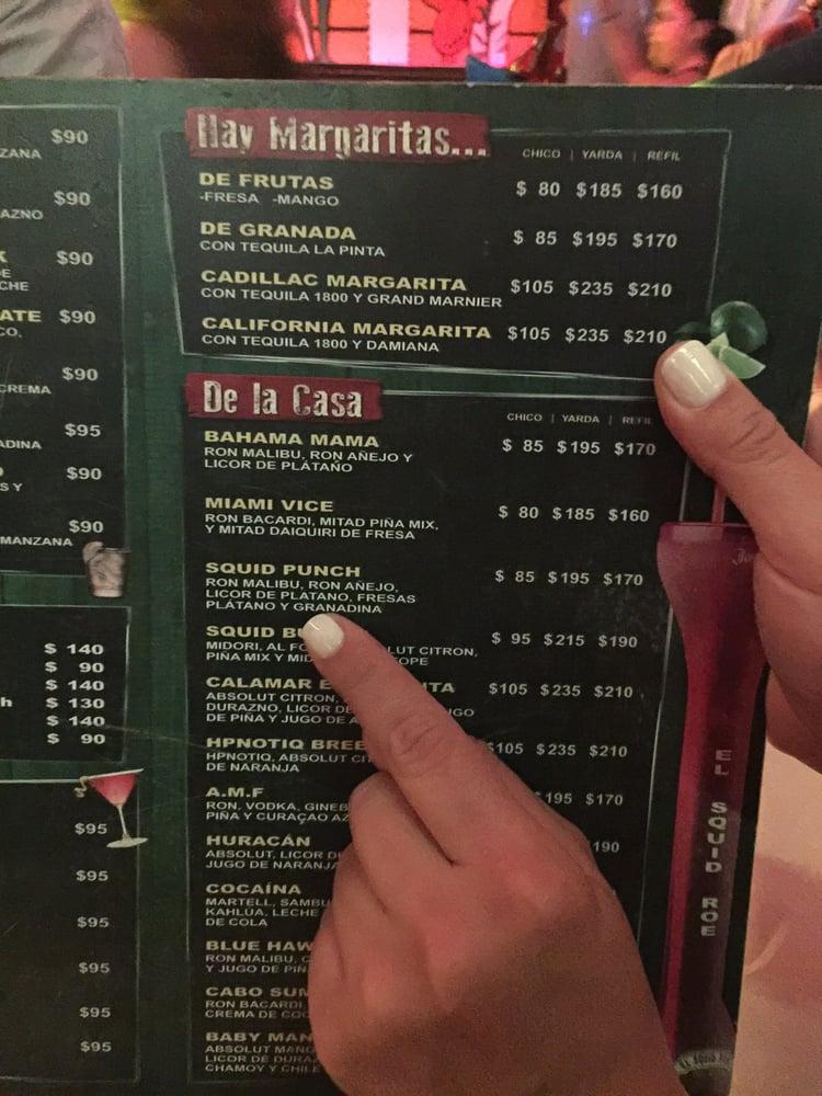 Menu at El Squid Roe - Cabo Bar & Restaurant, Cabo San Lucas