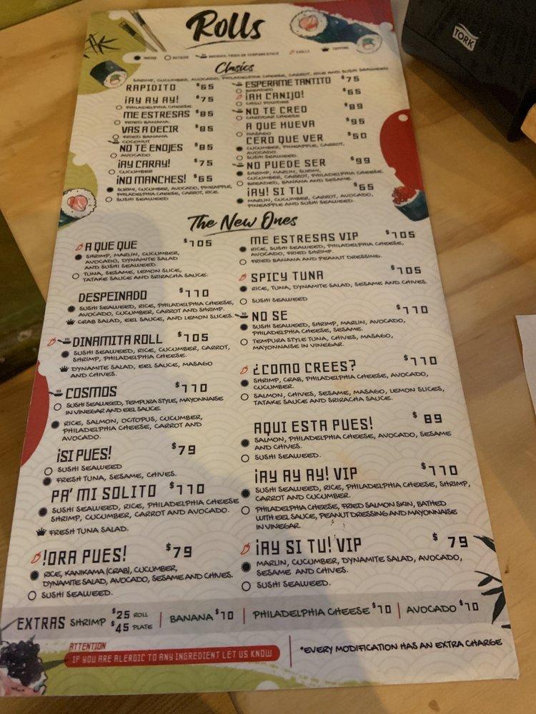 Carta del restaurante Sushi In House, Puerto Vallarta, Francia 135
