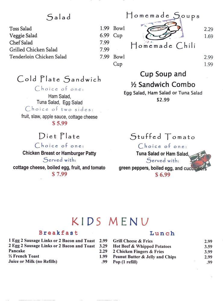 Menu at Chatter Box Cafe, Bradley
