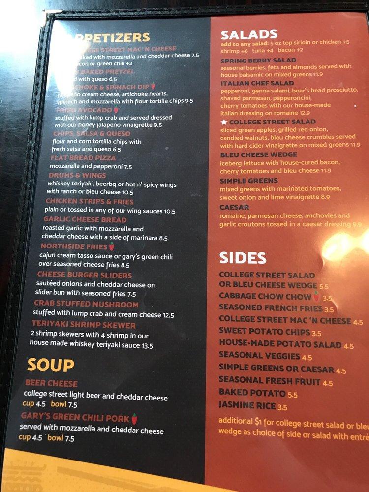 Menu at College Street Brewhouse & Pub, Lake Havasu City