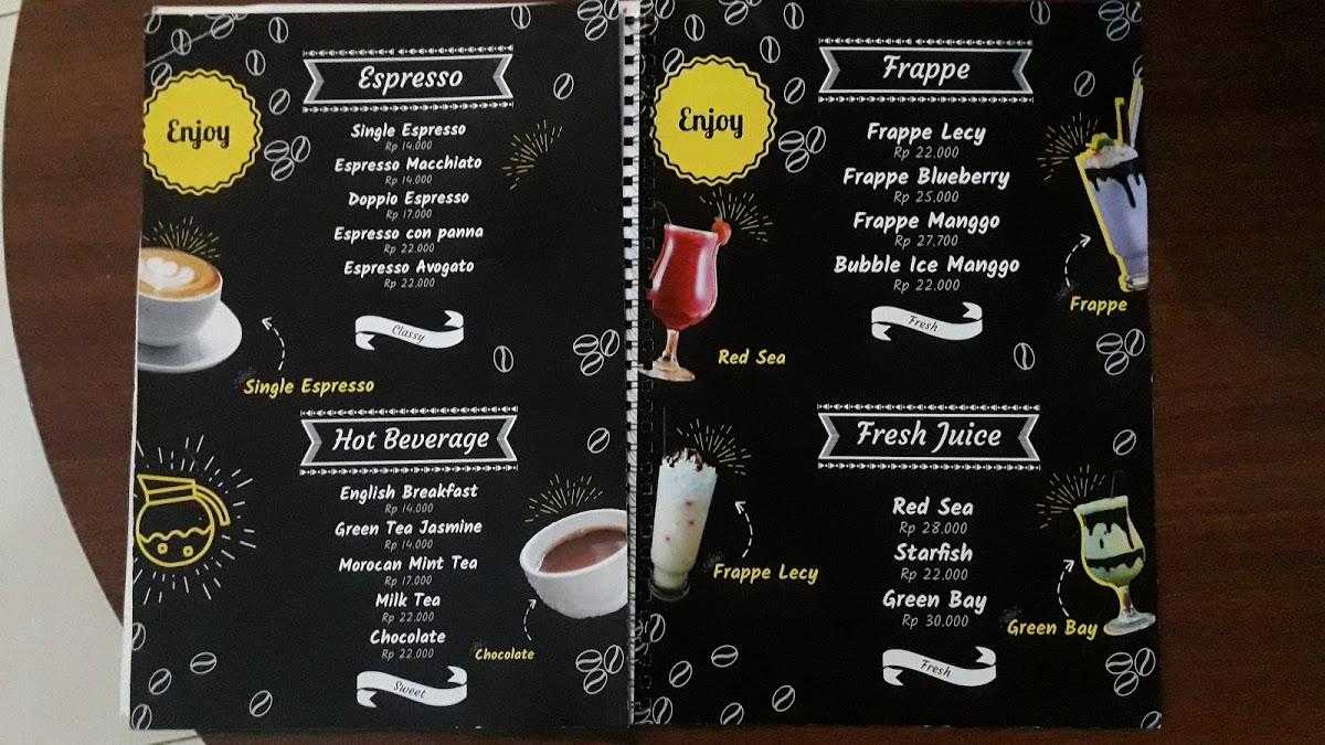 Carta del café D'Kalimas Coffe, Surabaya