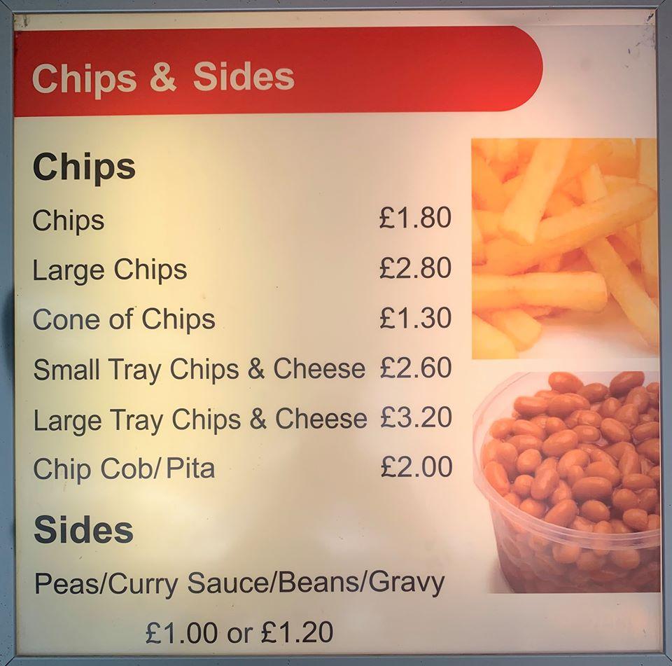 Menu at Brookside Fish Bar, Burbage