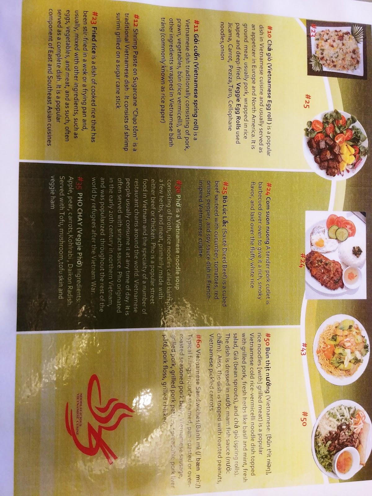 Menu at Goshen Noodles restaurant, Goshen