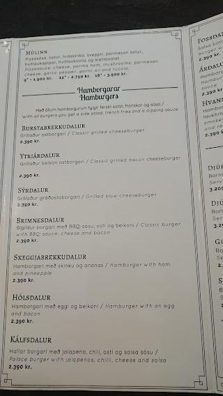 Menu at Höllin restaurant, Ólafsfjörður