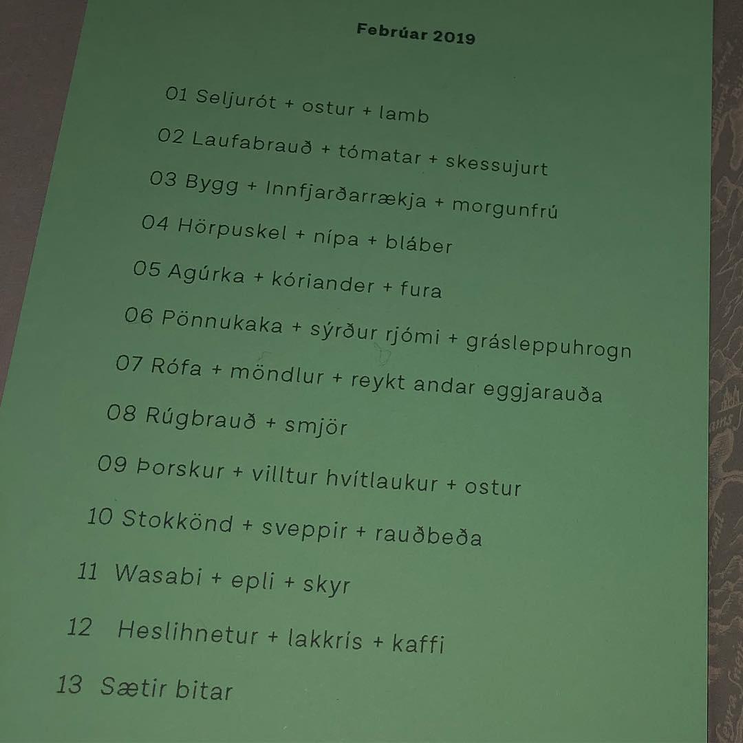 Menu at ÓX + Amma Don restaurant, Reykjavík