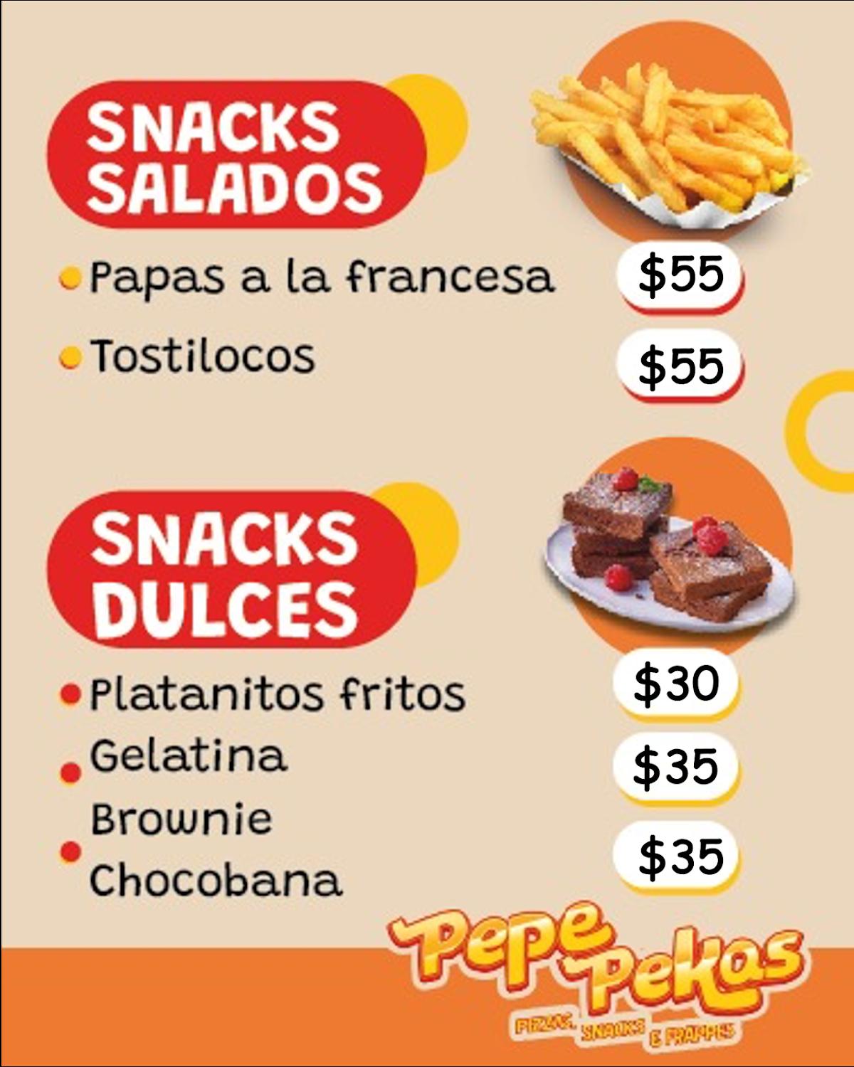 Carta del restaurante Pepe Pekas, San Juan Bautista Tuxtepec