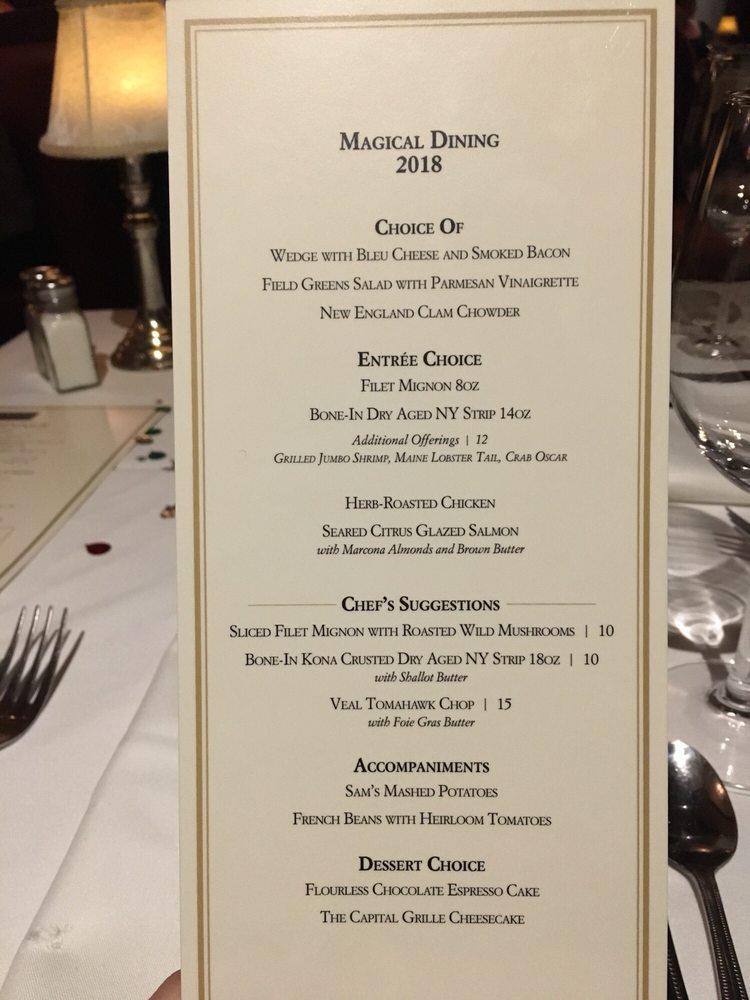 Menu at The Capital Grille pub & bar, Orlando, Conroy Rd A146