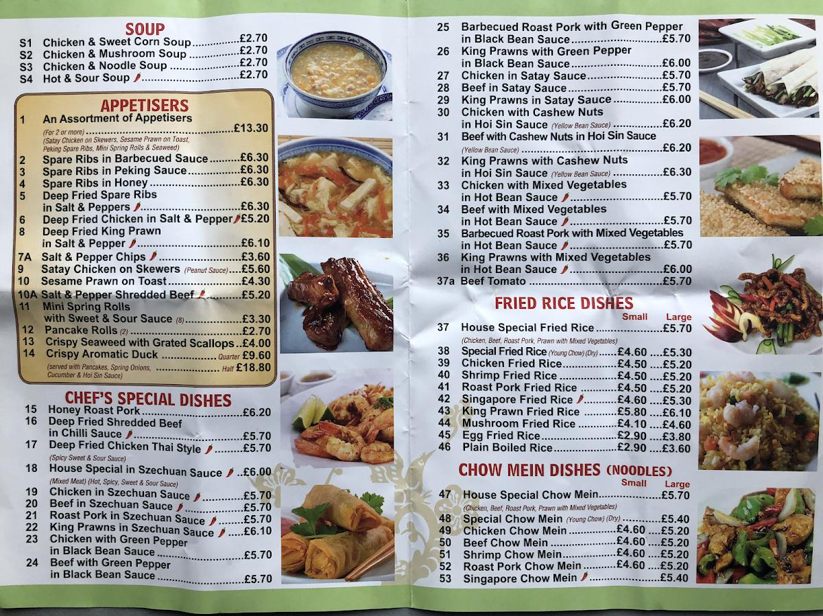 Menu at Golden Well fast food, Henlow