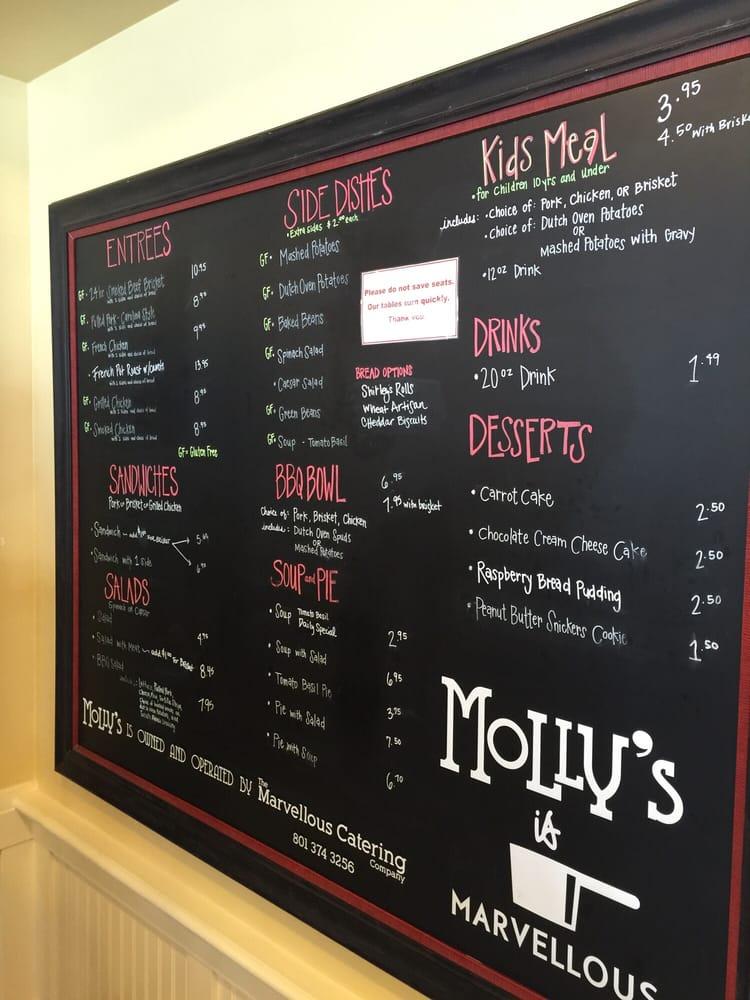 Menu at Molly's desserts, Provo, 753 Columbia Ln