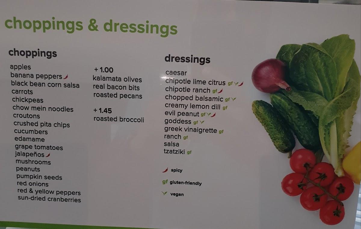 Menu at The Chopped Leaf restaurant, Edson