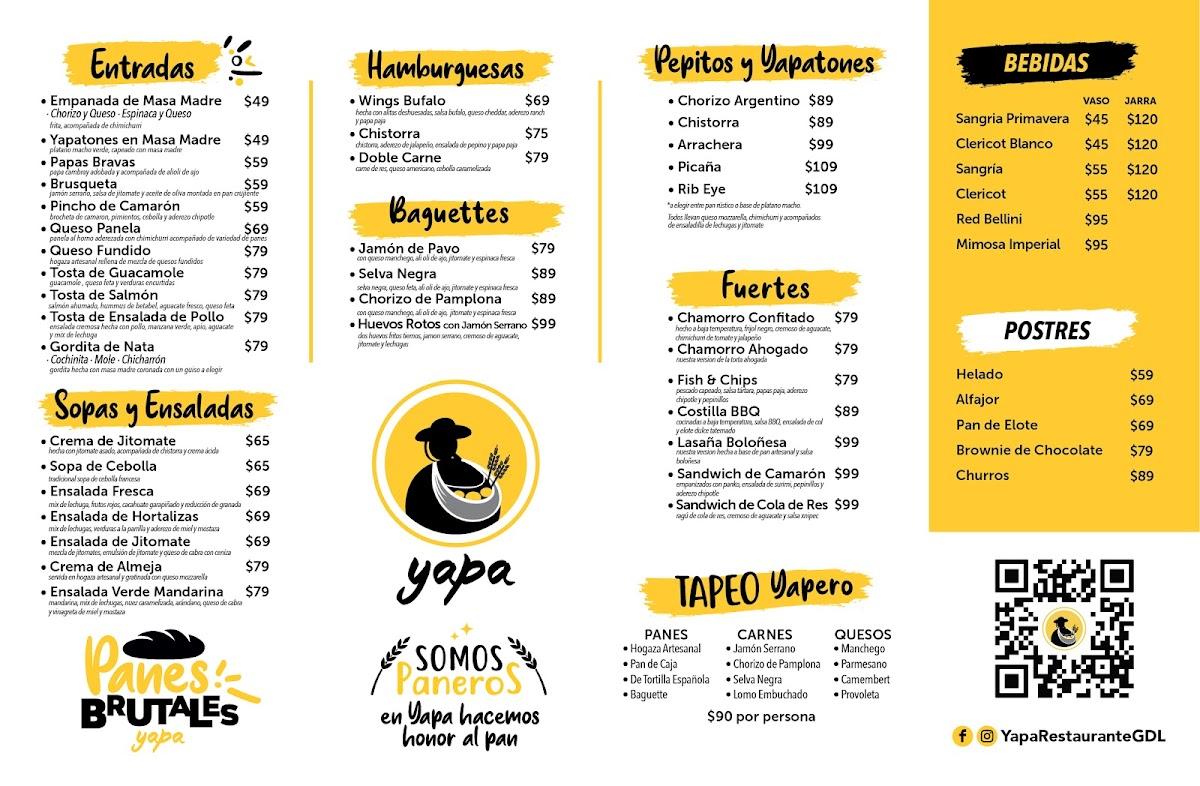Carta del restaurante YAPA - Chapalita, Zapopan
