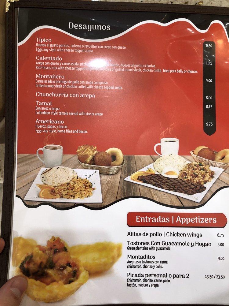 Carta de El Cafetero Bakery, White Plains