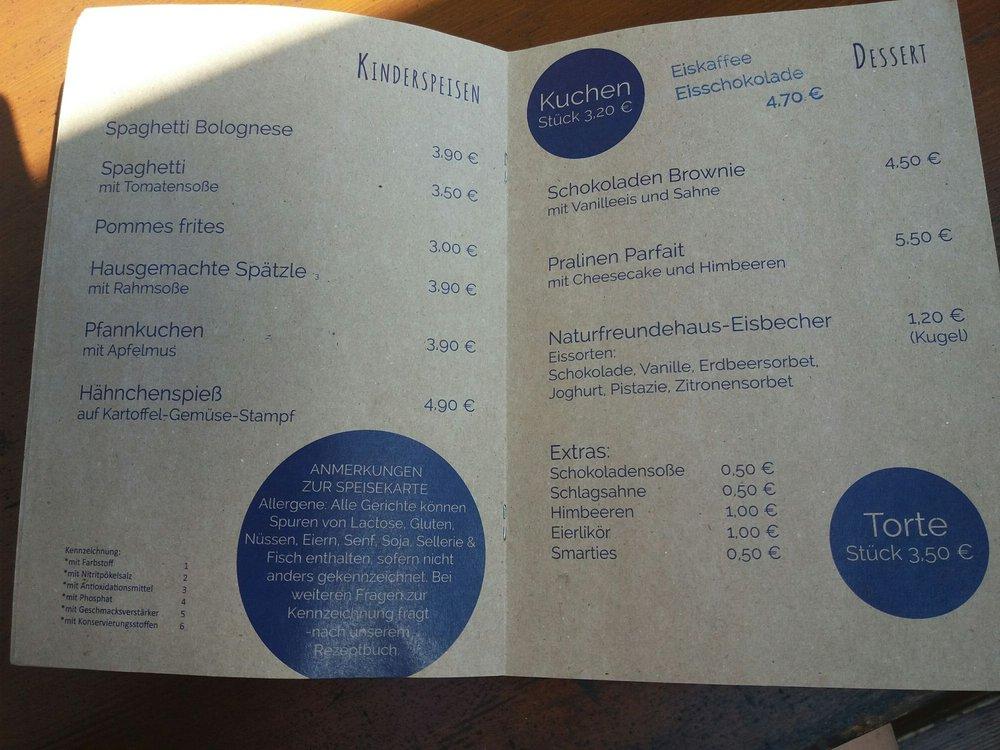 Speisekarte von NaturFreundehaus Bodensee restaurant, Radolfzell am ...
