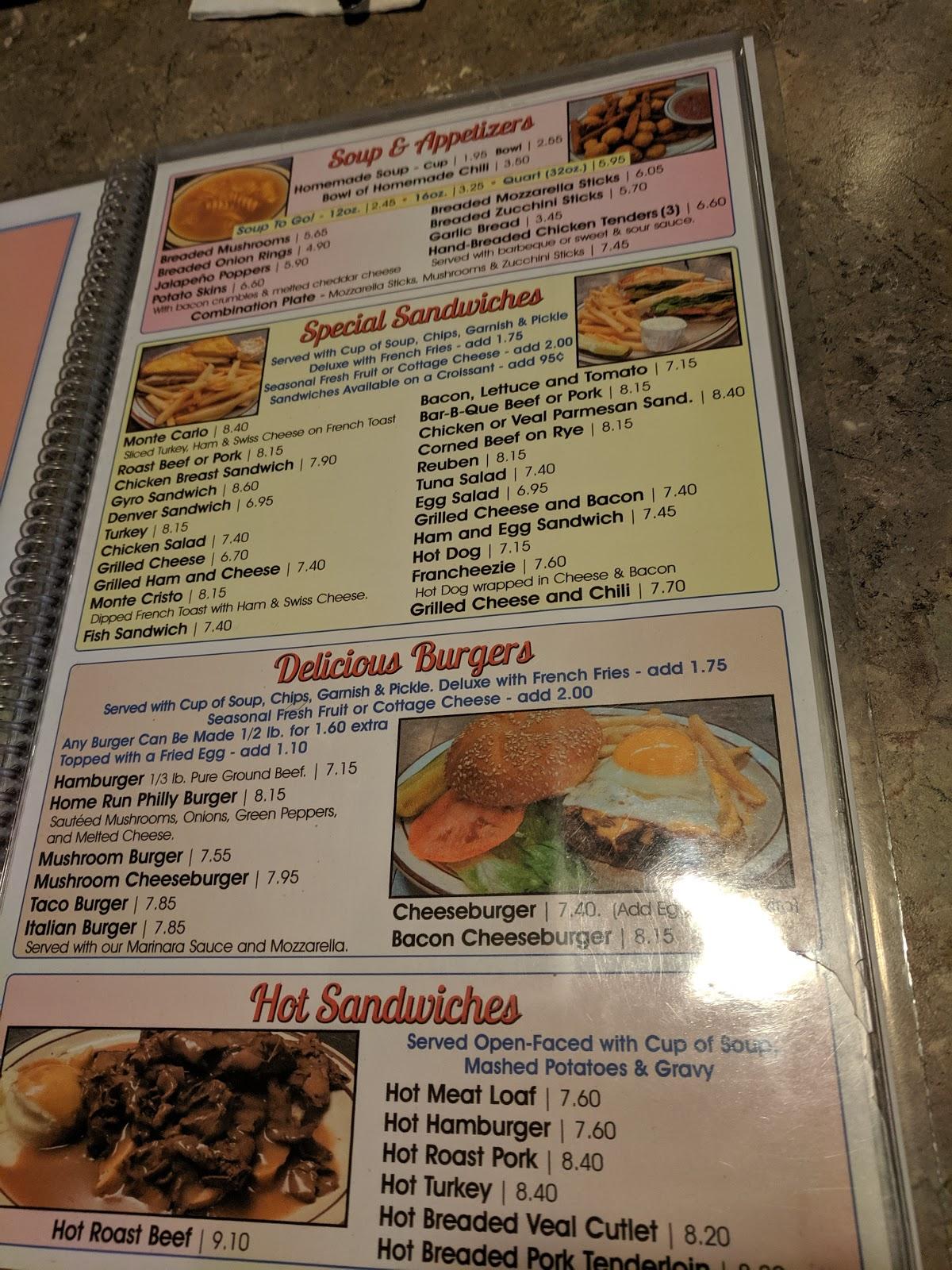 Menu at Tommy's Home Run Family Restaurant, Kenosha