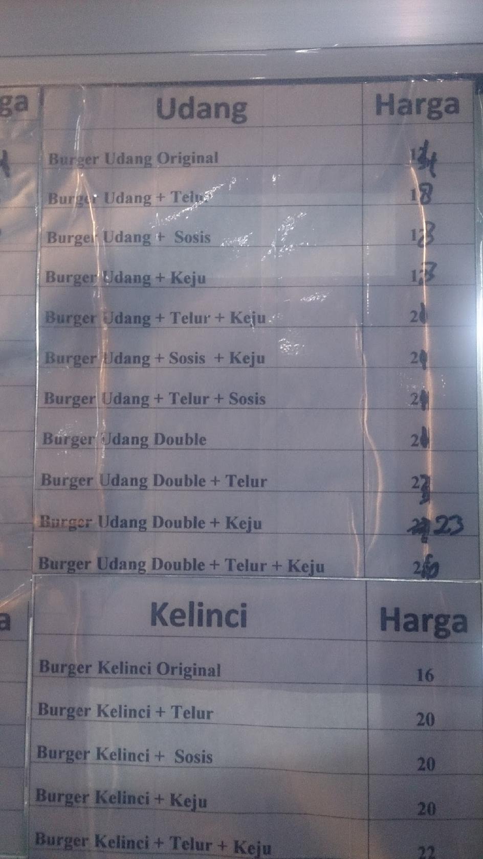 Menu at Burger Ramly Marchelia restaurant, Batam, Taman Baloi