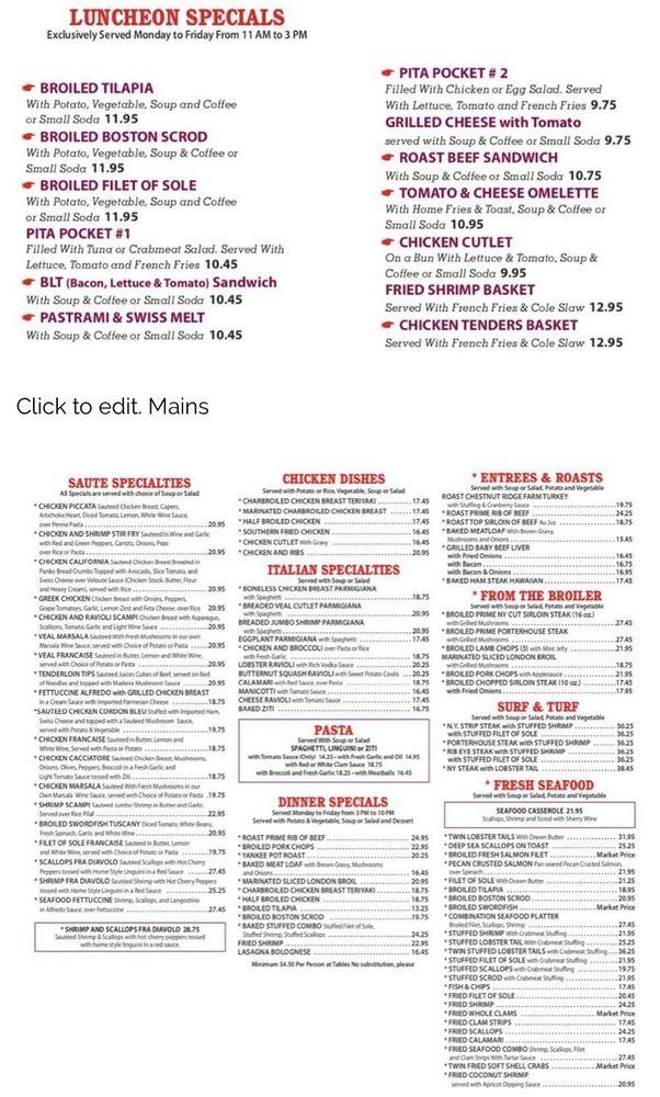 Menu at Groton Townhouse Restaurant, Groton