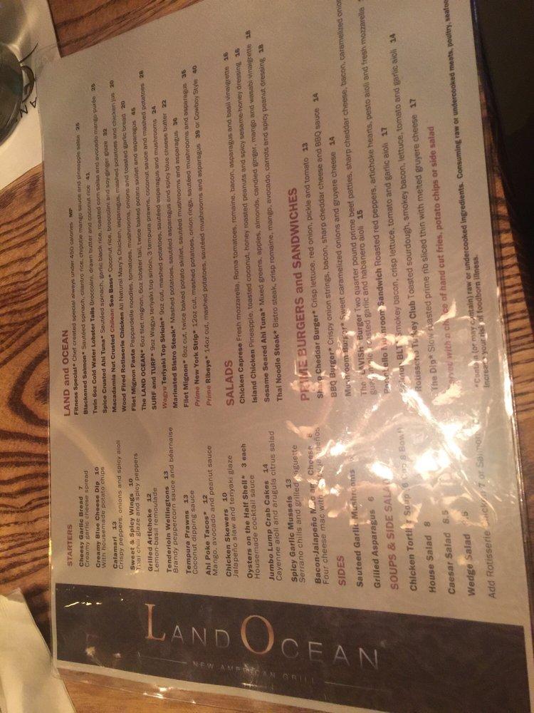 Menu at Land Ocean Restaurant Roseville, Roseville