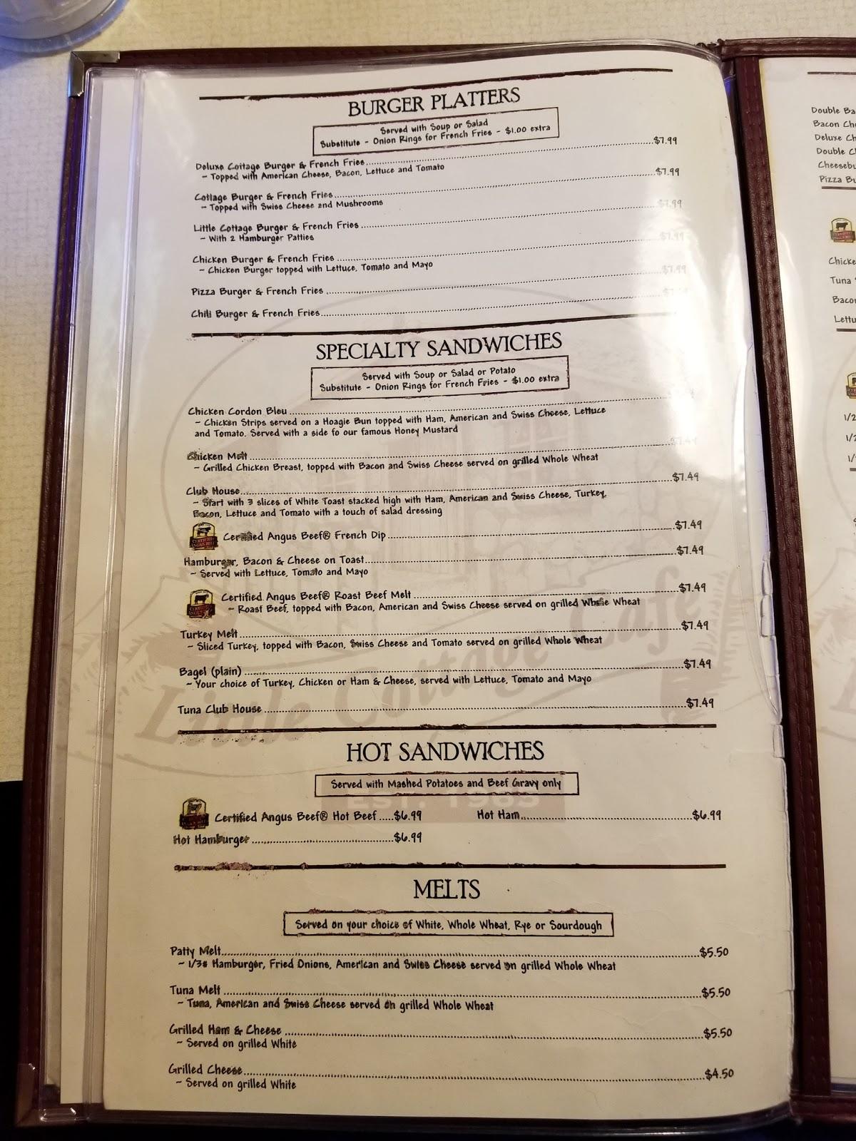Menu at Little Cottage Café cafe, Bismarck