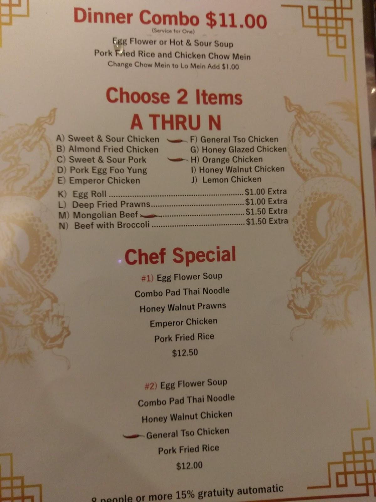 Menu at China Palace Restaurant, Bellingham