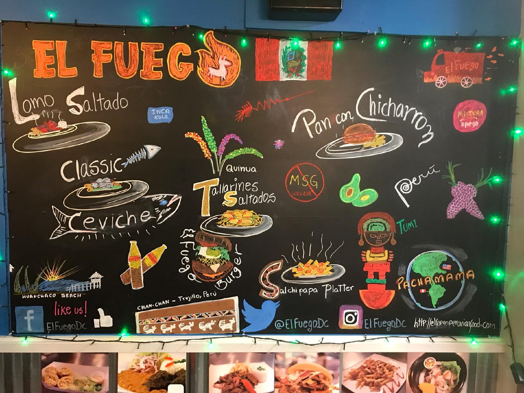 Menu at El Fuego Peruvian Kitchen restaurant, Arlington, N Pershing Dr # 2C