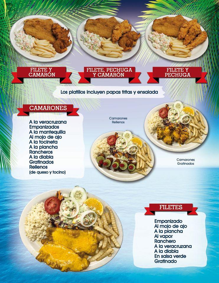 Carta de Mariscos el Bucanero y las Cazuelas Restaurante, Ciudad Acuña