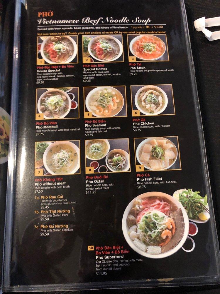 Menu at Simply Pho Noodle House restaurant, Orange