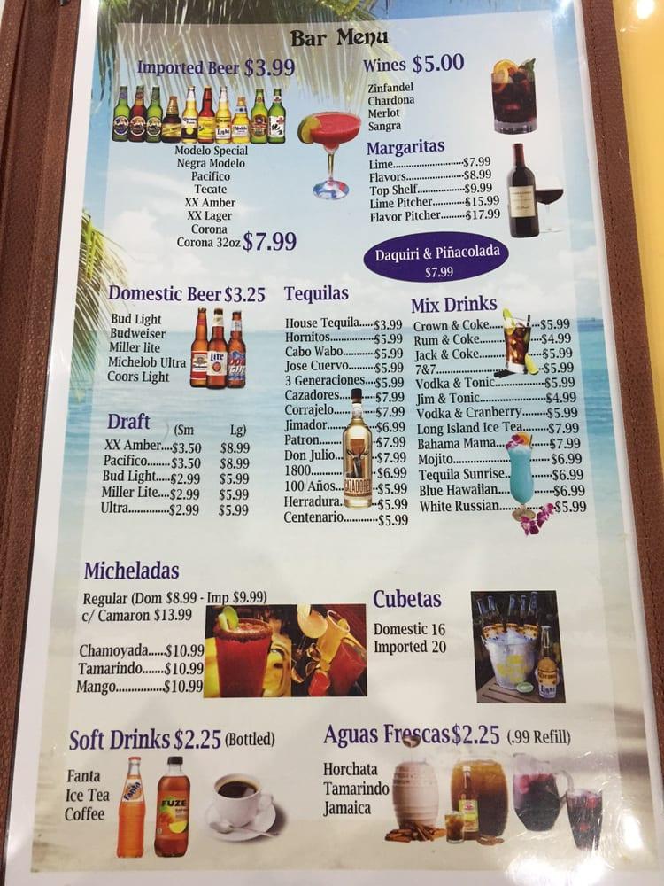 Menu at Mariscos Playa Azul restaurant, Springdale