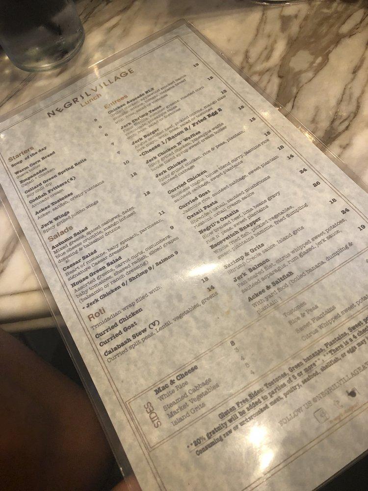 Menu at Negril ATL pub & bar, Atlanta