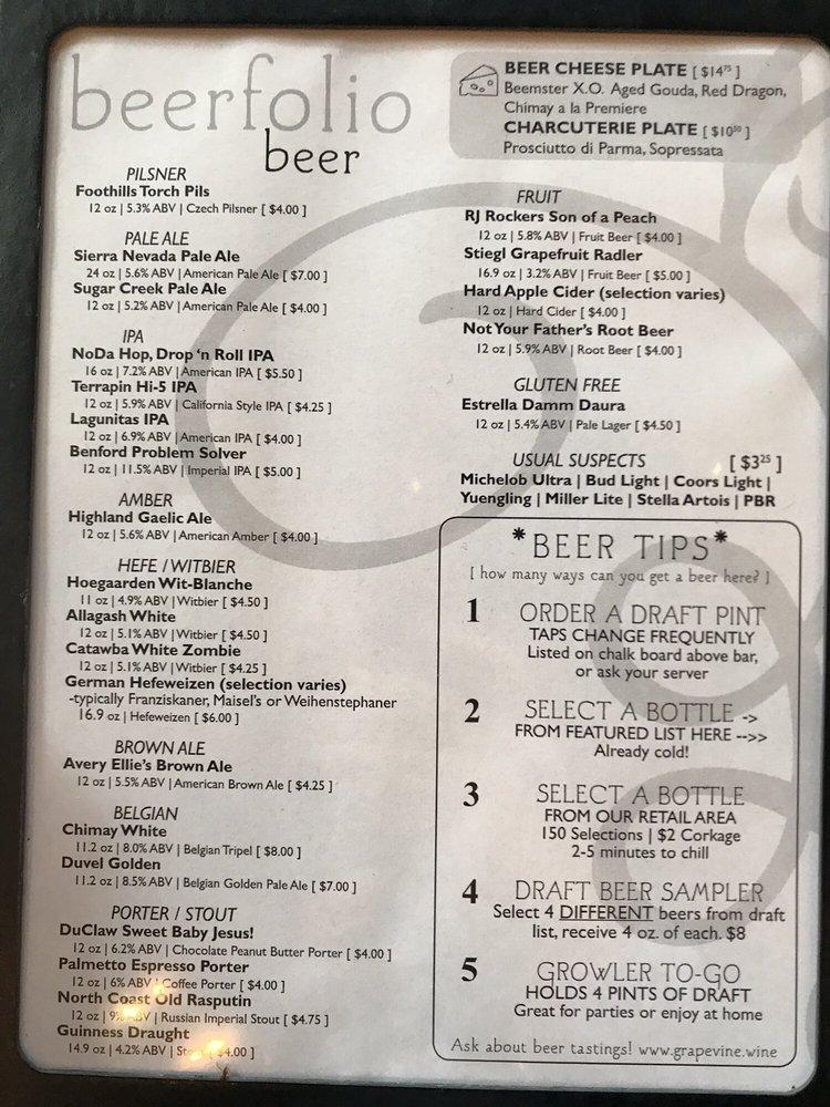 Menu at Grapevine - Riverwalk pub & bar, Rock Hill, Terrace Park
