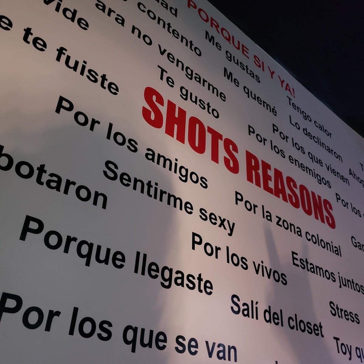 Menu at Shots Bar, Santo Domingo, Av Ing Roberto Pastoriza 202