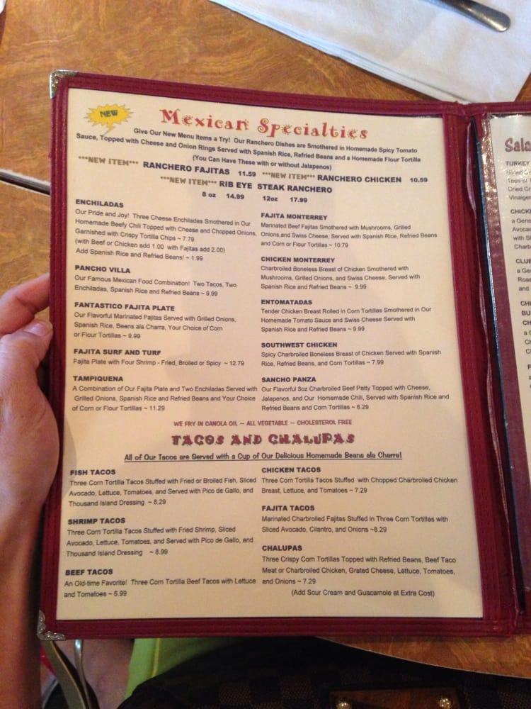 Menu at Vermillion Restaurant and Watering Hole, Brownsville