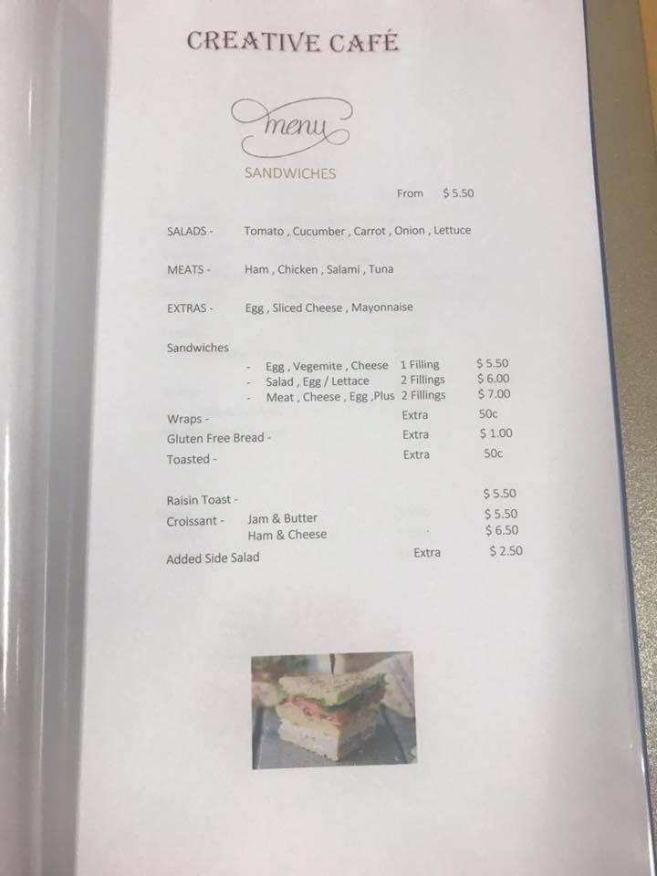 Menu at B creative with T cafe, Pialba