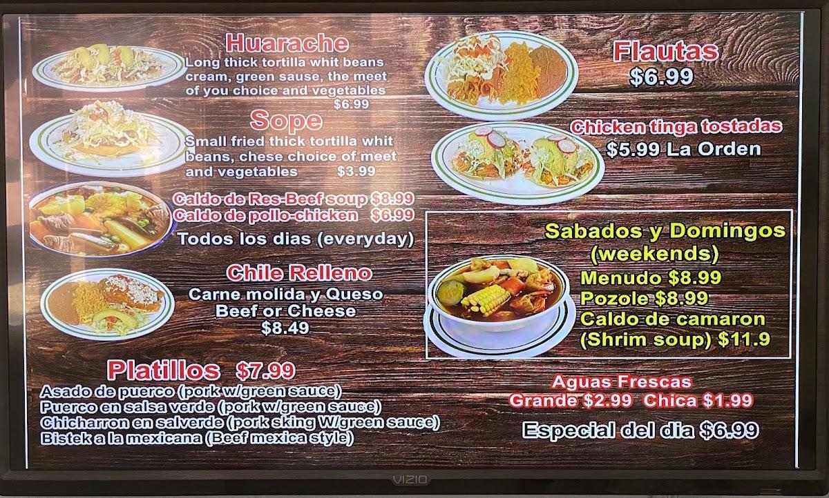 Menu at Mama Vicky's Pupusas y Mas restaurant, Plano