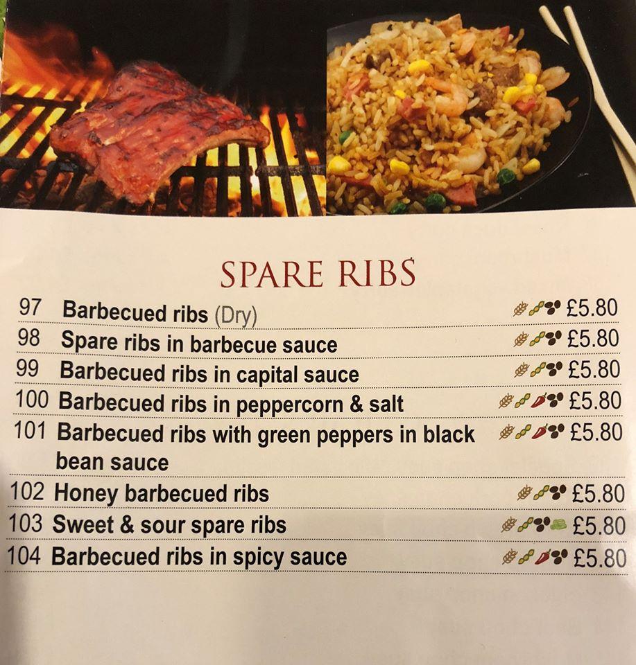 Menu at The Peking Palace fast food, Swanscombe