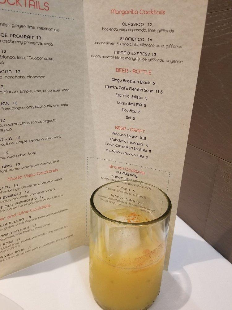 Menu at Tabachines Cocina restaurant, Fresno