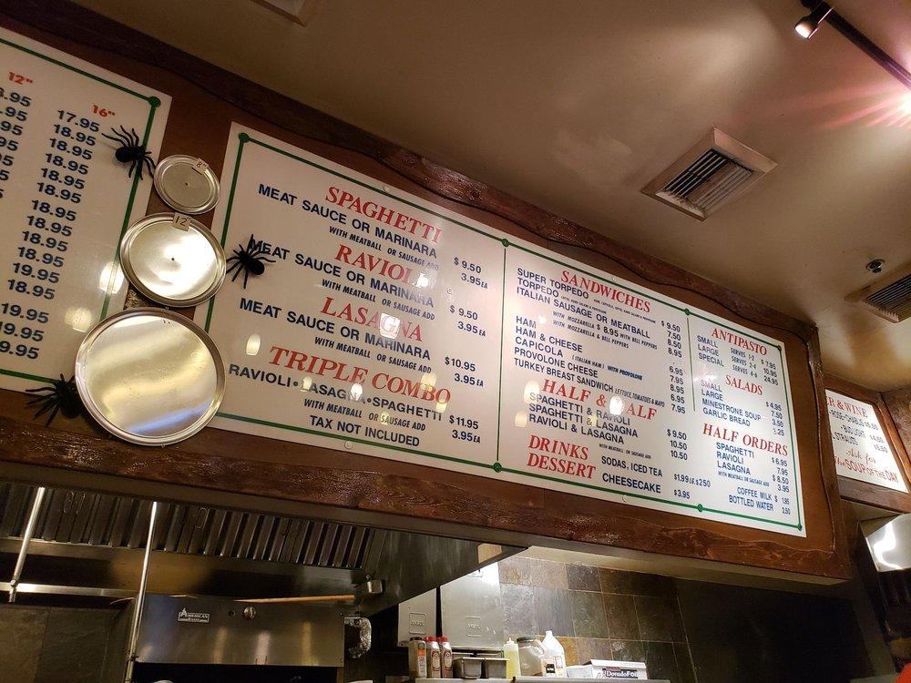 Menu at Adriano's Pizza Grotto pizzeria, Alpine