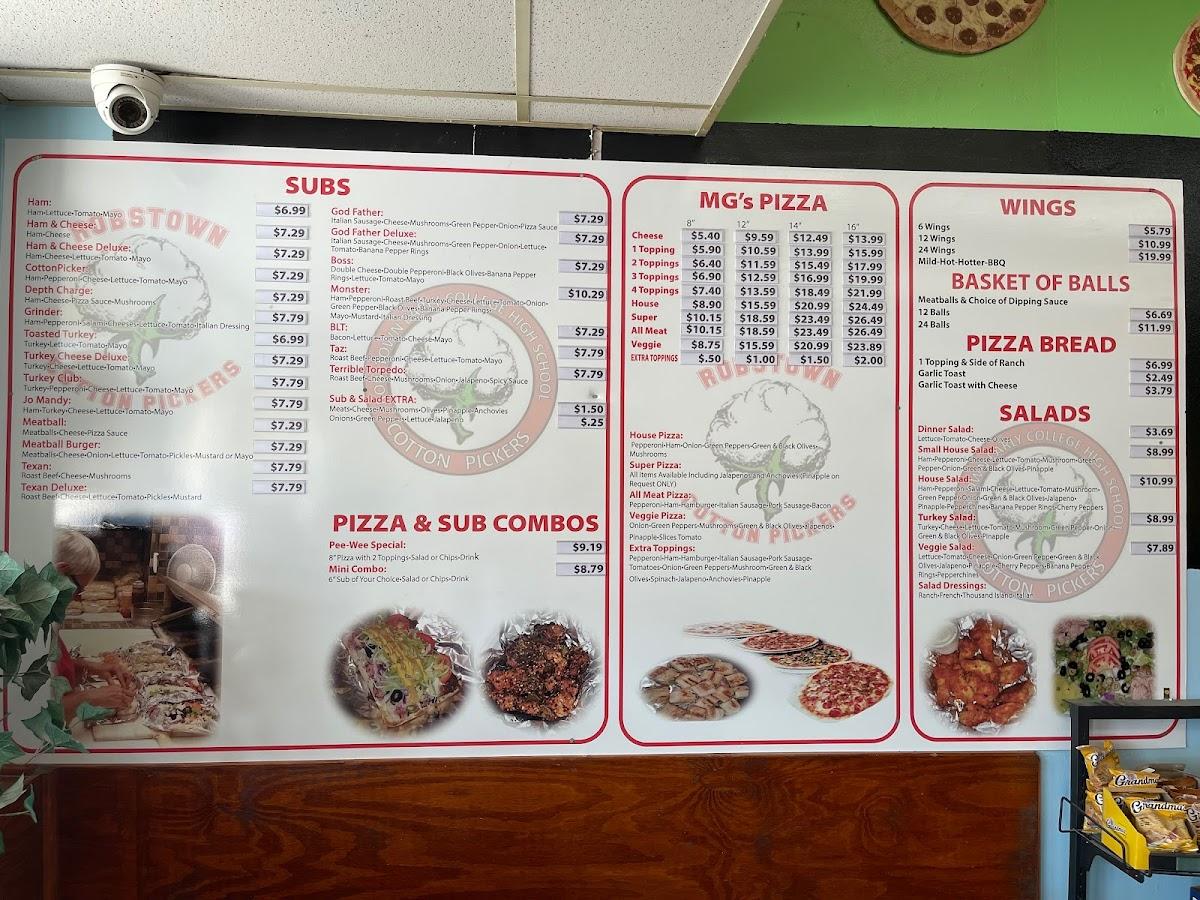 Menu at MG'S Pizza pizzeria, Robstown