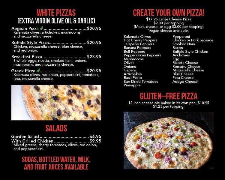 Menu at Mario's Pizza pizzeria, Niagara Falls