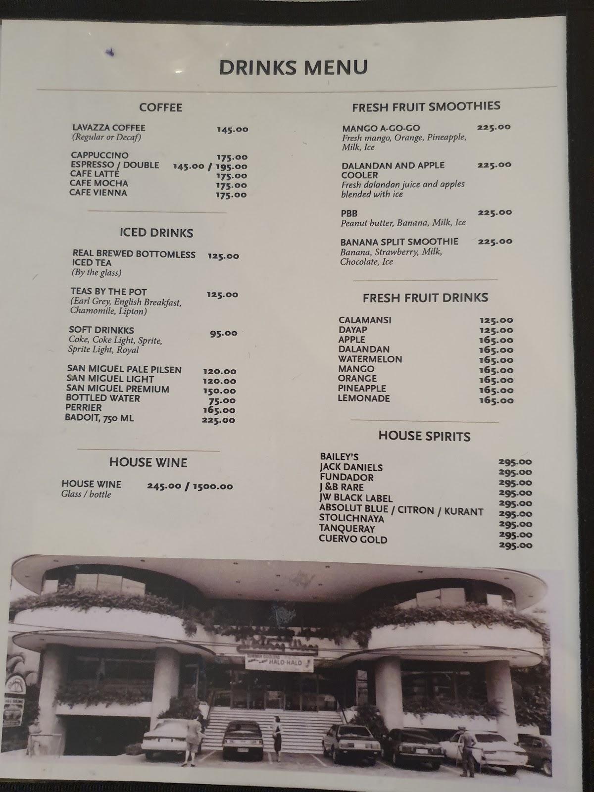 Menu at Milky Way Cafe, Makati, Milkyway