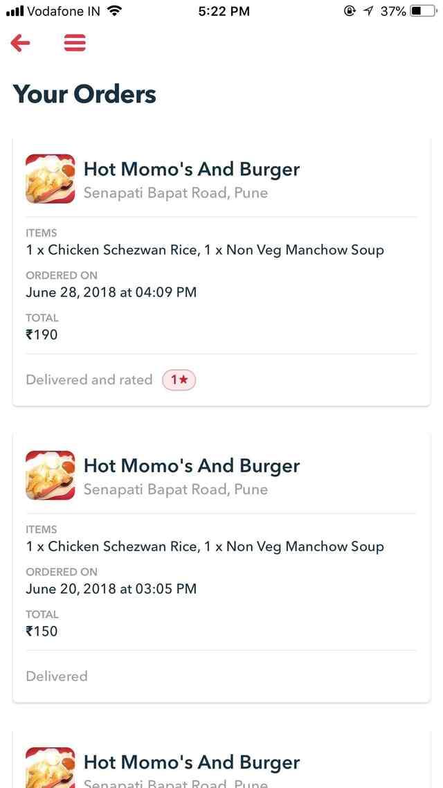 Menu at Hot Momos & Burgers, Pune