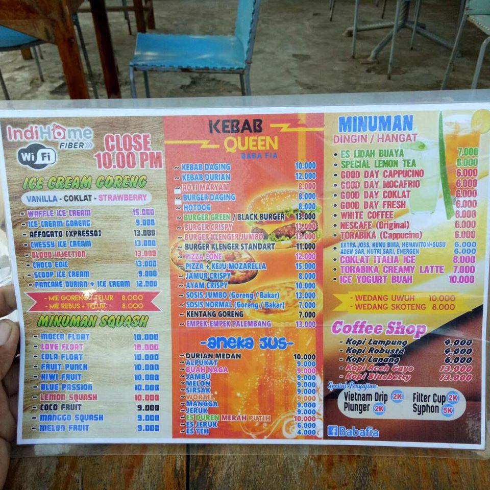 Menu at Terminal58 Coffee Shop cafe, Paciran