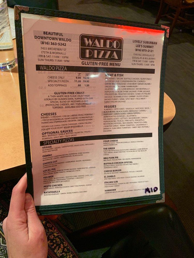 Menu at Waldo Pizza pub & bar, Kansas City, Broadway St