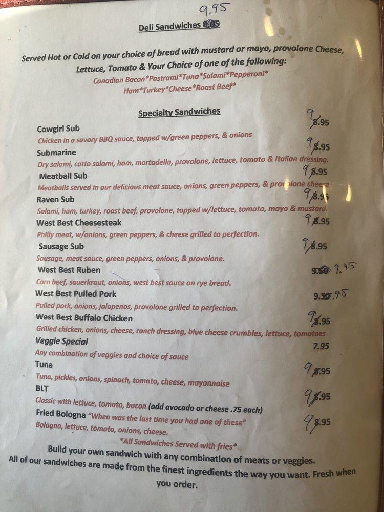 Menu at West Best Pizza Company pizzeria, California City