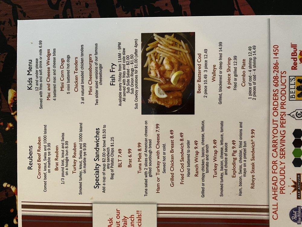 Menu at Badger Tavern pub & bar, Madison, Seminole Hwy