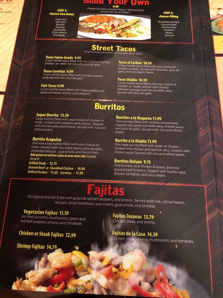 Menu at El Cerro Mexican Bar & Grill, Havelock, E Main St