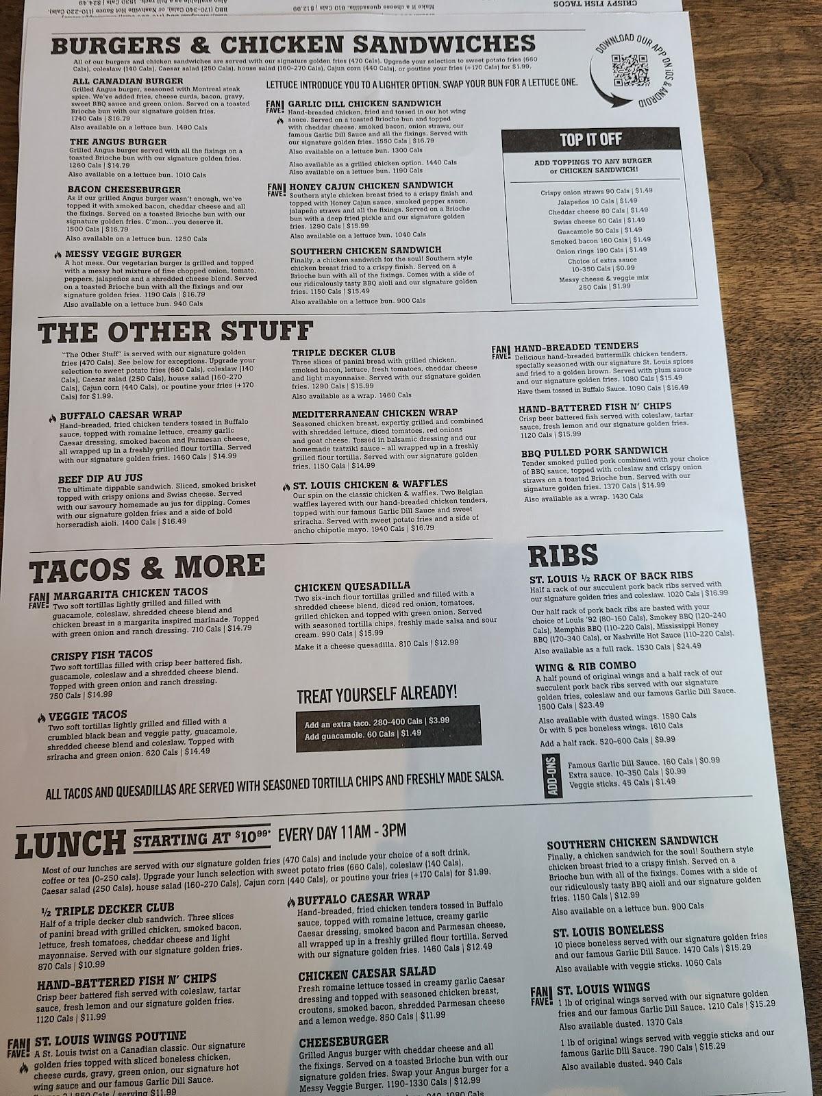 Menu at St. Louis Bar & Grill, Perth